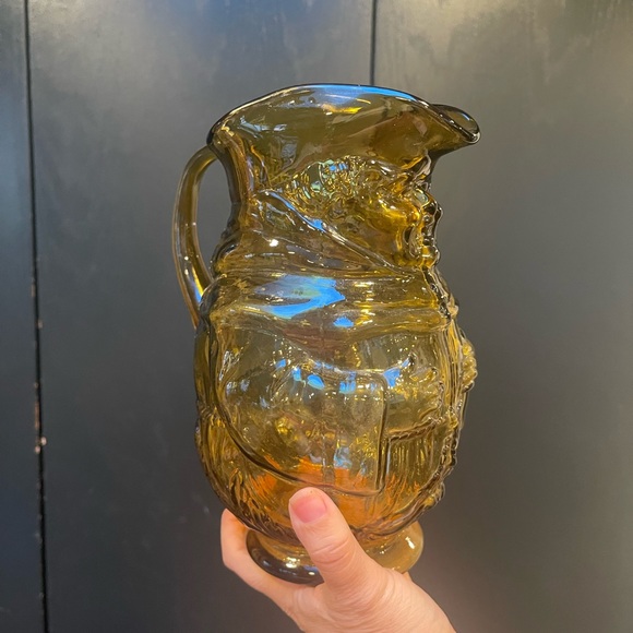 Vintage | Kitchen | Vintage Friar Tuck Monk Amber Glass Pitcher | Poshmark